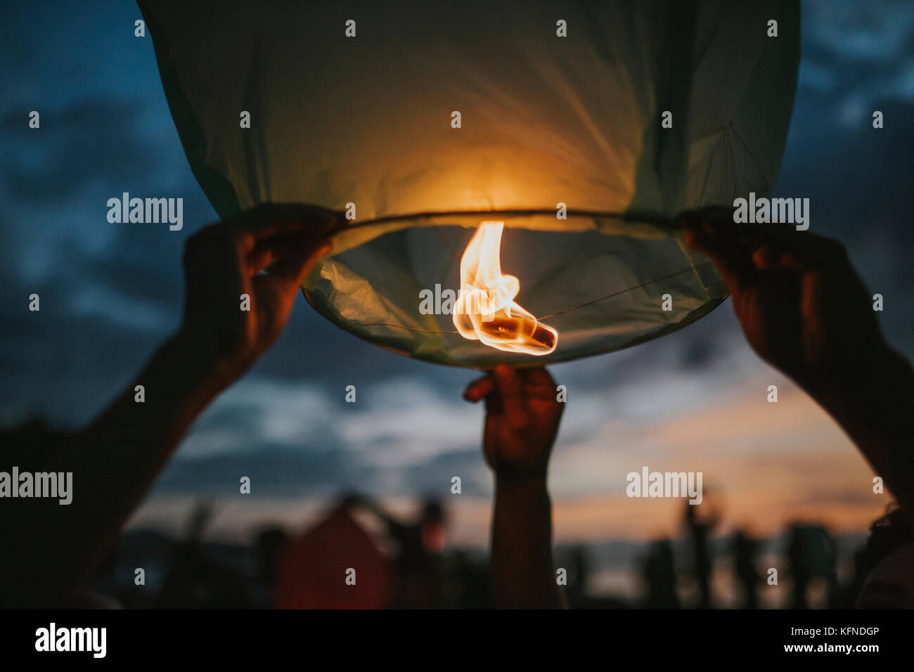 Fire Lantern Festival Stock Photo - Alamy