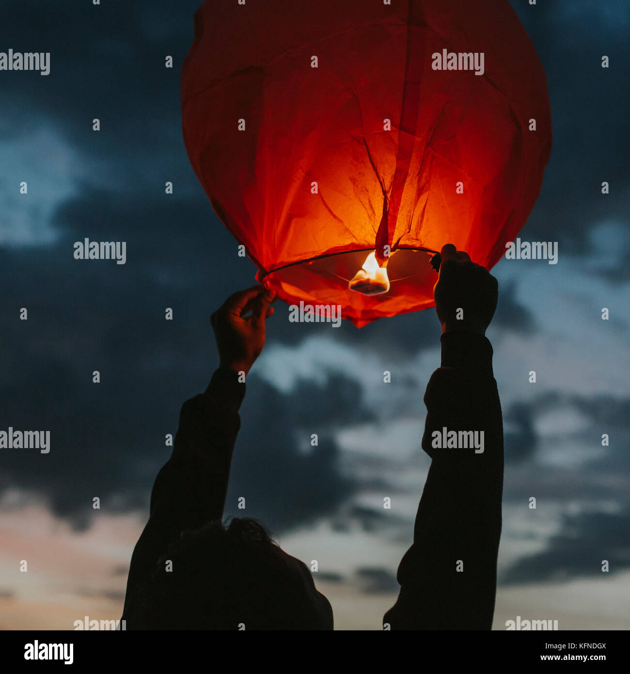 Fire Lantern Festival Stock Photo - Alamy