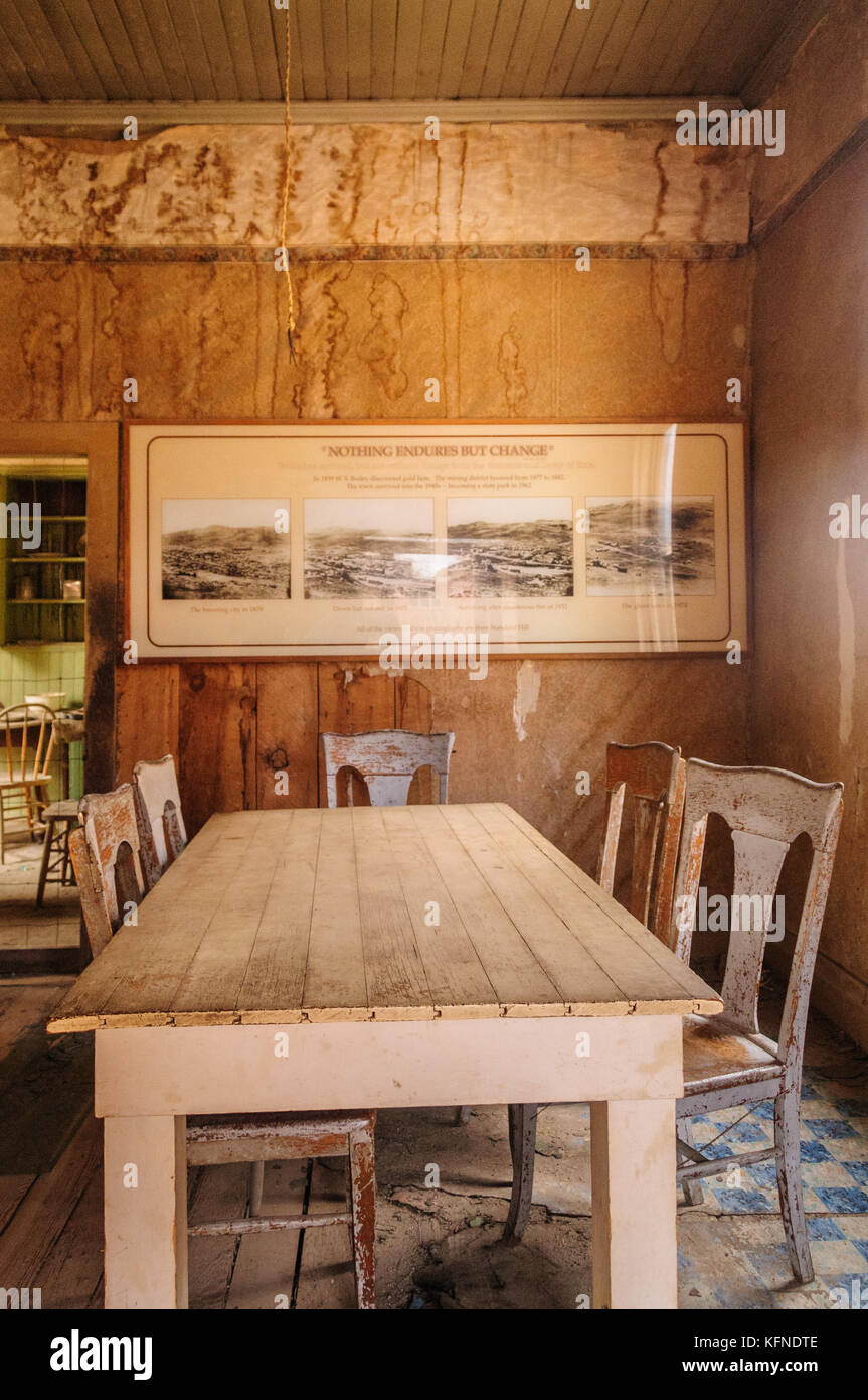 Interior of an old Abandoned Building in Bodie Stock Photo - Alamy