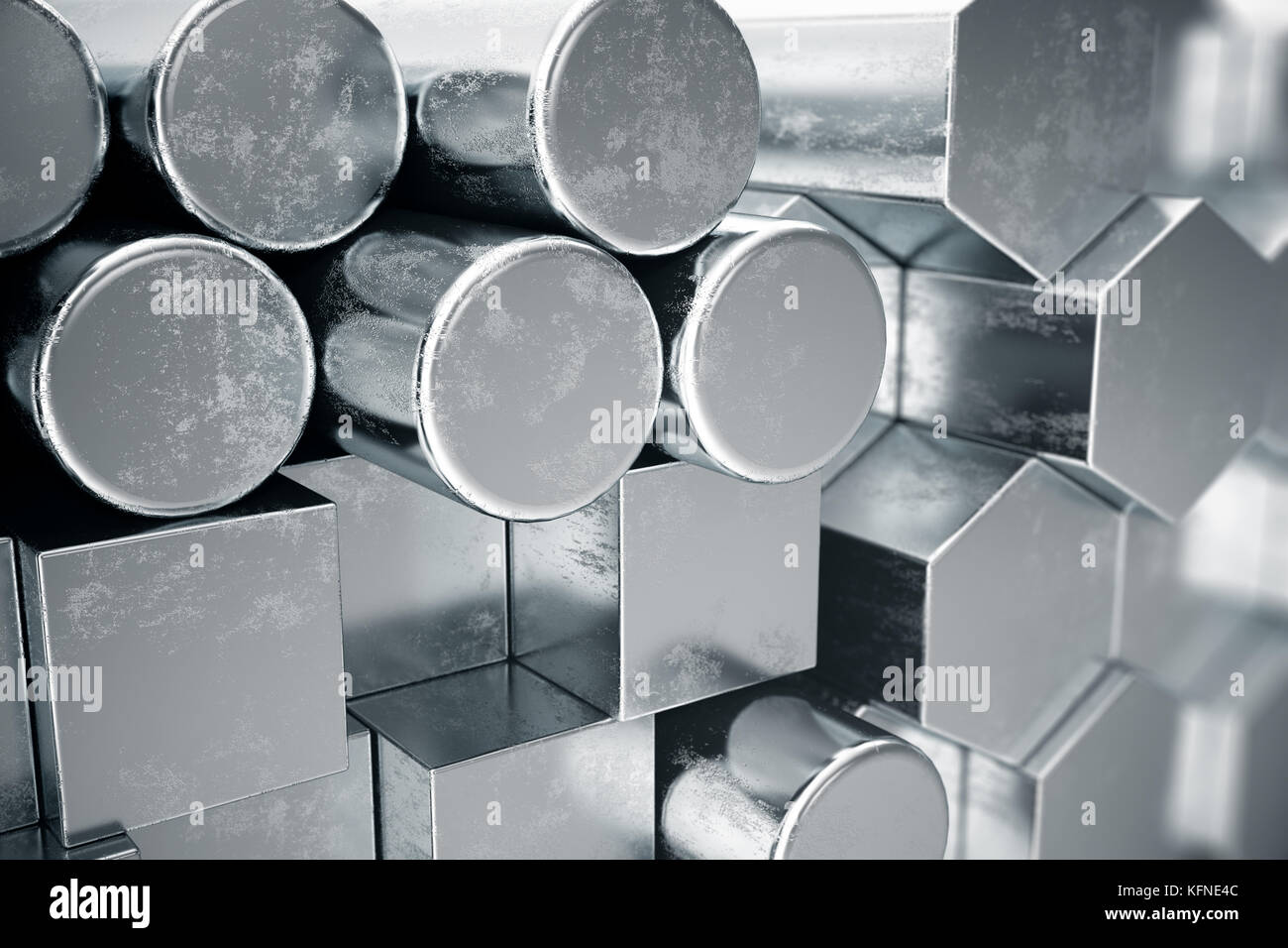 Cylindrical metal steel profiles, hexagonal metal steel profiles ...