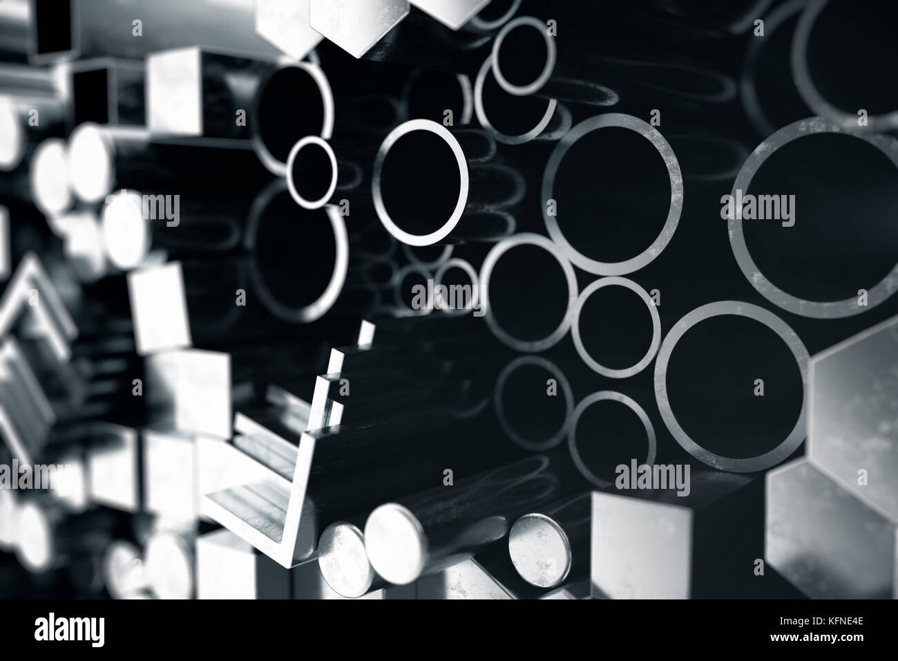 Cylindrical metal steel profiles, hexagonal metal steel profiles ...