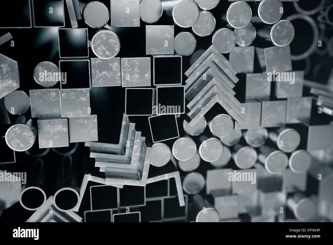 Cylindrical metal steel profiles, hexagonal metal steel profiles ...