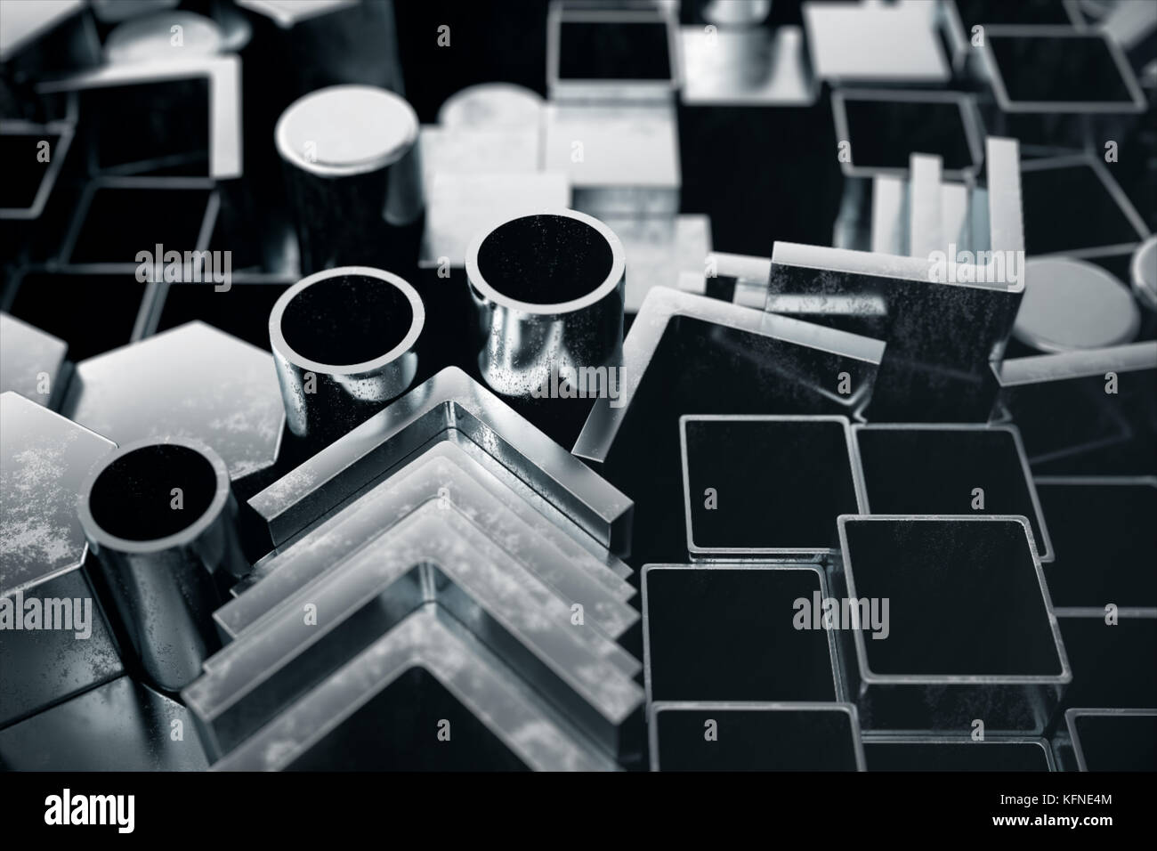 Cylindrical metal steel profiles, hexagonal metal steel profiles ...