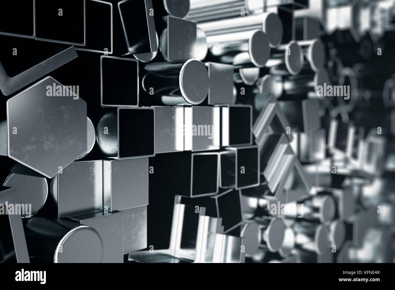 Cylindrical metal steel profiles, hexagonal metal steel profiles ...