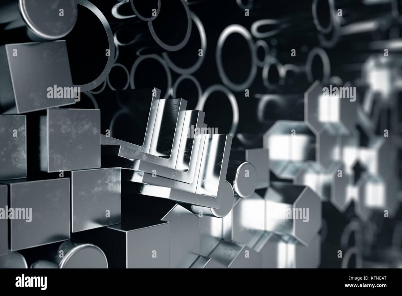 Cylindrical metal steel profiles, hexagonal metal steel profiles ...