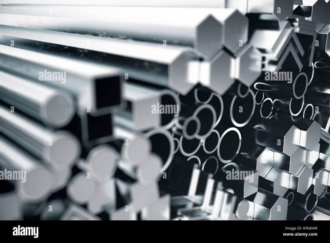 Cylindrical metal steel profiles, hexagonal metal steel profiles ...