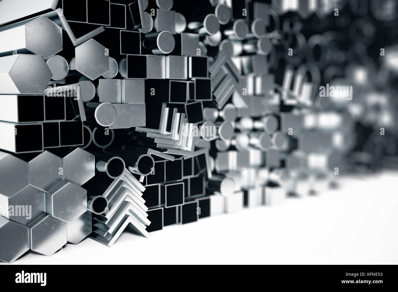 Cylindrical metal steel profiles, hexagonal metal steel profiles ...