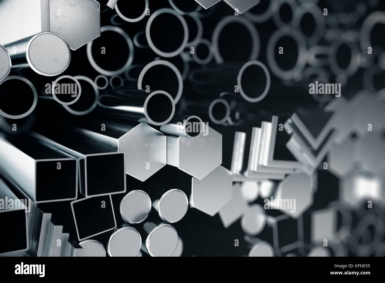 Cylindrical metal steel profiles, hexagonal metal steel profiles ...