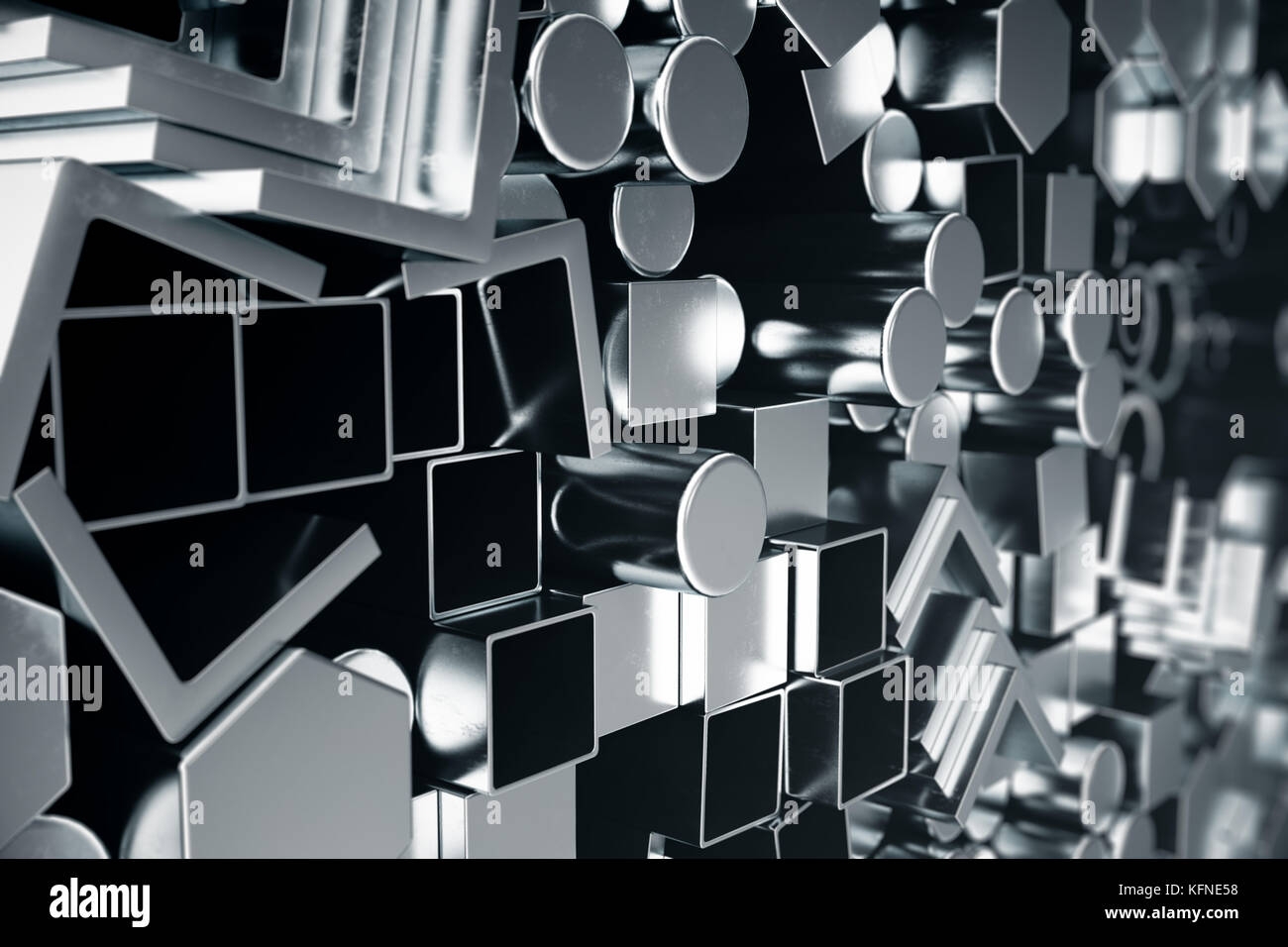 Cylindrical metal steel profiles, hexagonal metal steel profiles ...