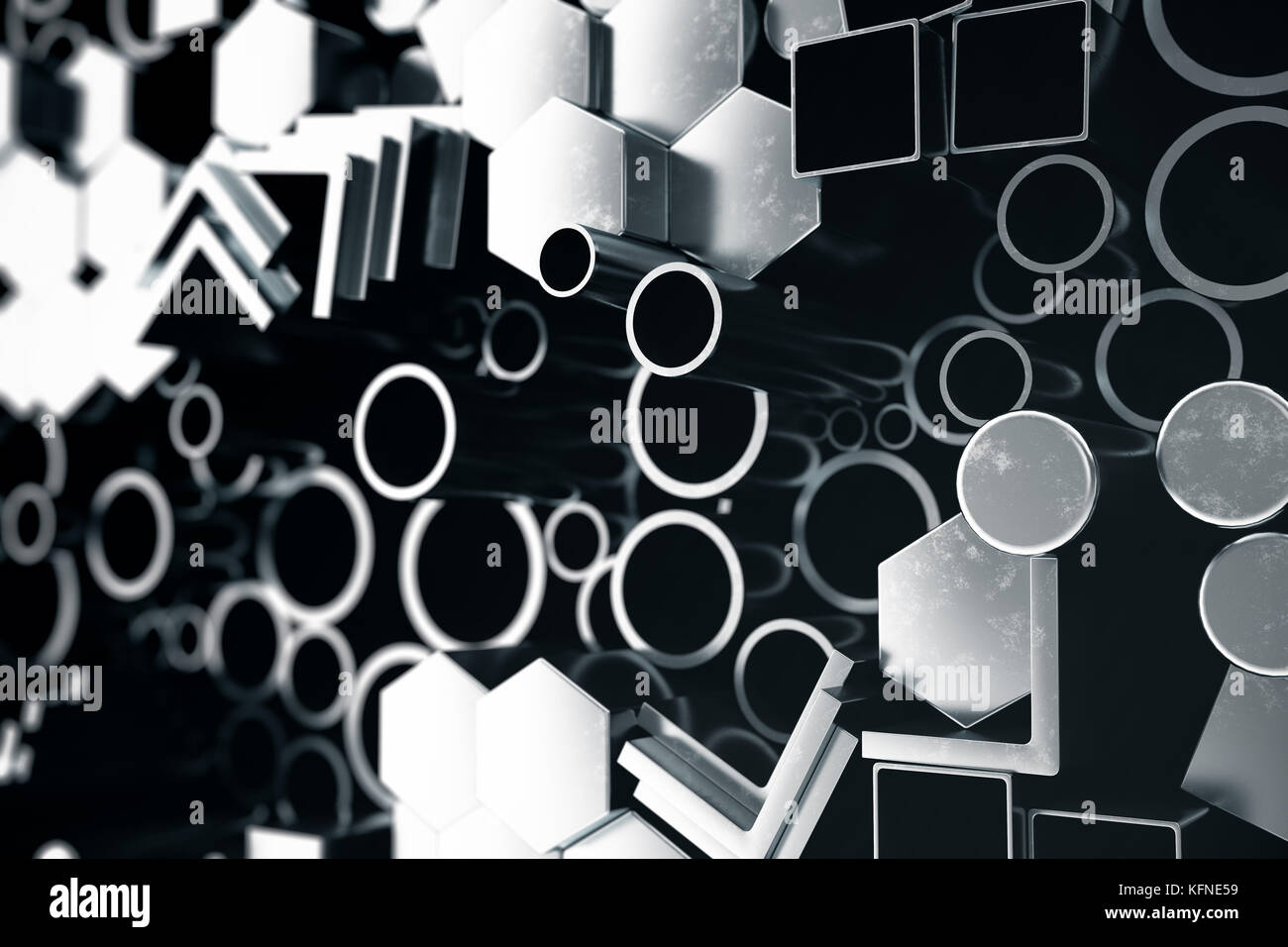 Cylindrical metal steel profiles, hexagonal metal steel profiles ...