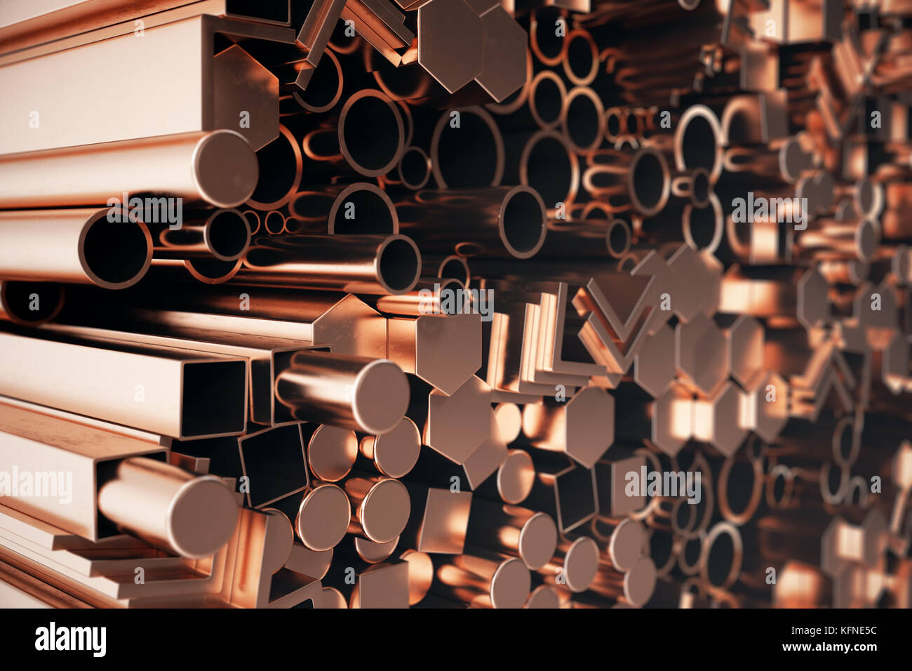 Cylindrical copper steel profiles, hexagonal copper steel profiles ...