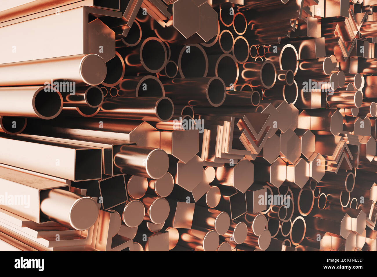 Cylindrical copper steel profiles, hexagonal copper steel profiles ...