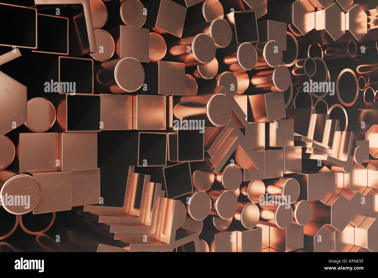 Cylindrical copper steel profiles, hexagonal copper steel profiles ...