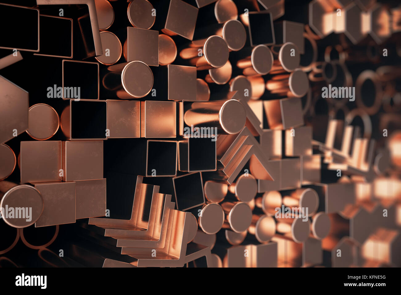 Cylindrical copper steel profiles, hexagonal copper steel profiles ...