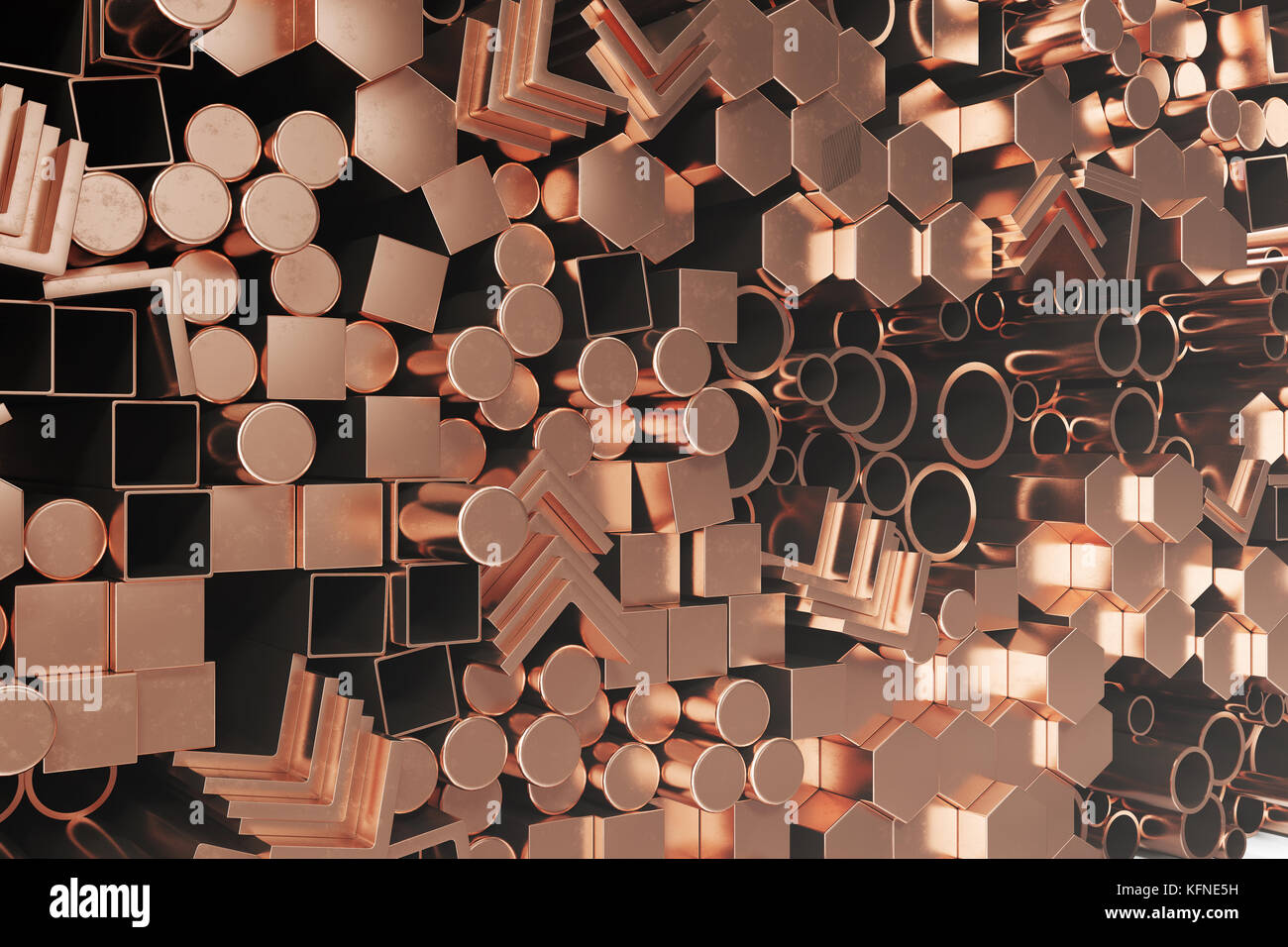 Cylindrical copper steel profiles, hexagonal copper steel profiles ...