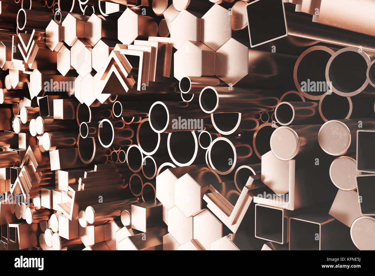 Cylindrical copper steel profiles, hexagonal copper steel profiles ...