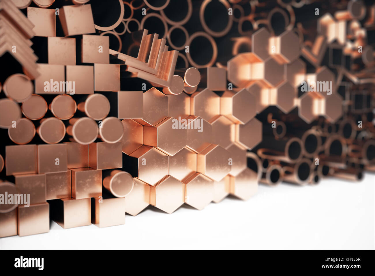 Cylindrical copper steel profiles, hexagonal copper steel profiles ...