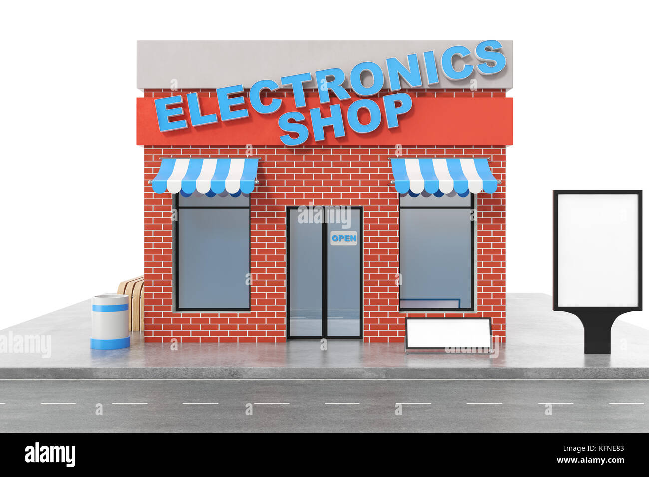 Cartoon Electronic Store Building