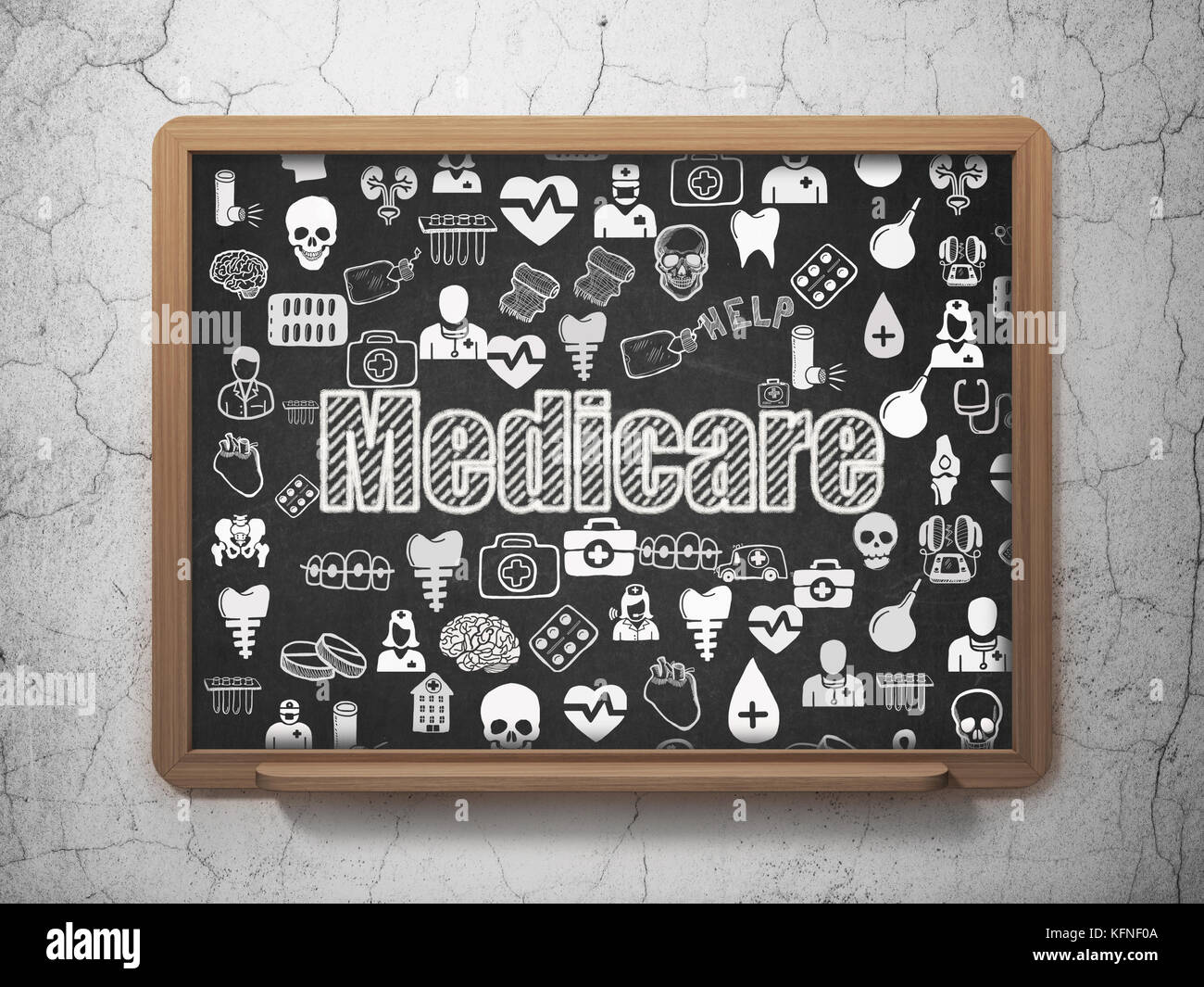 Health concept: Medicare on School board background Stock Photo - Alamy