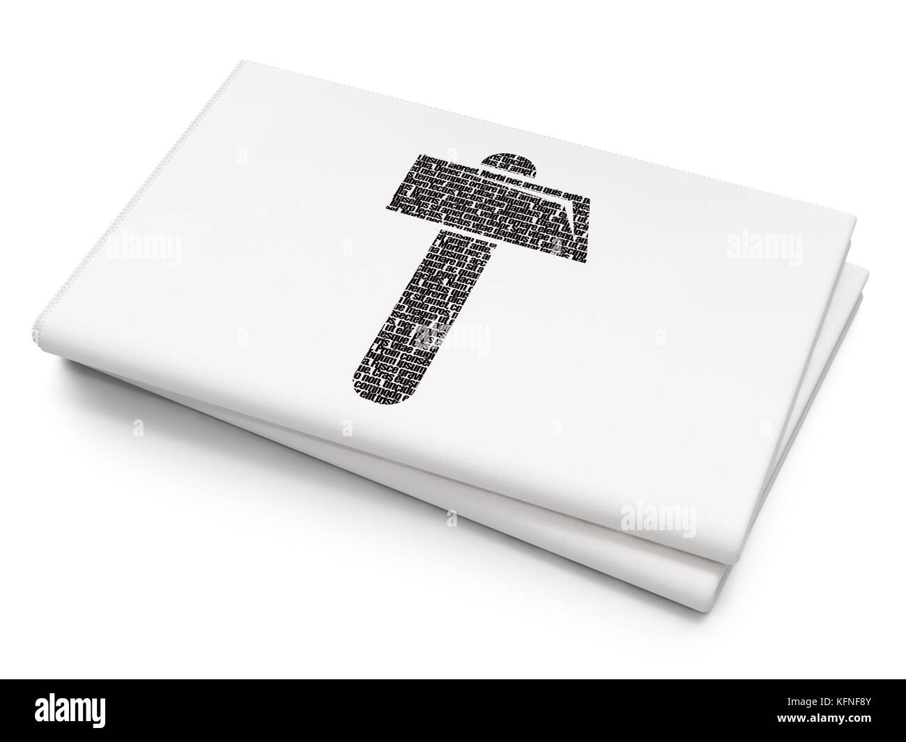 Building construction concept: Hammer on Blank Newspaper background ...