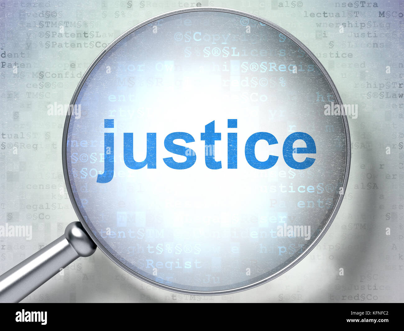 Law concept: Justice with optical glass Stock Photo - Alamy