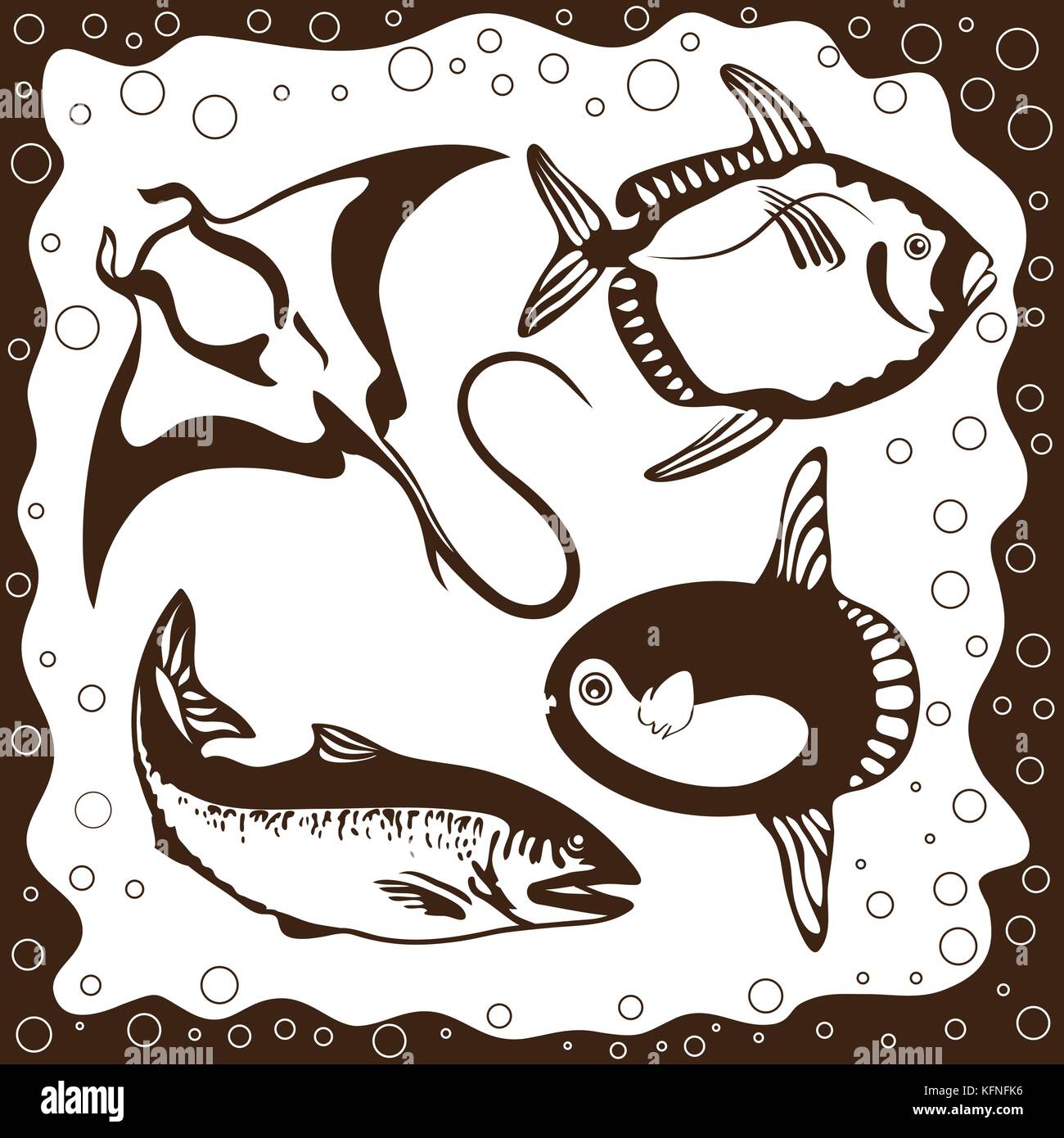 Red devil fish Stock Vector Images - Alamy