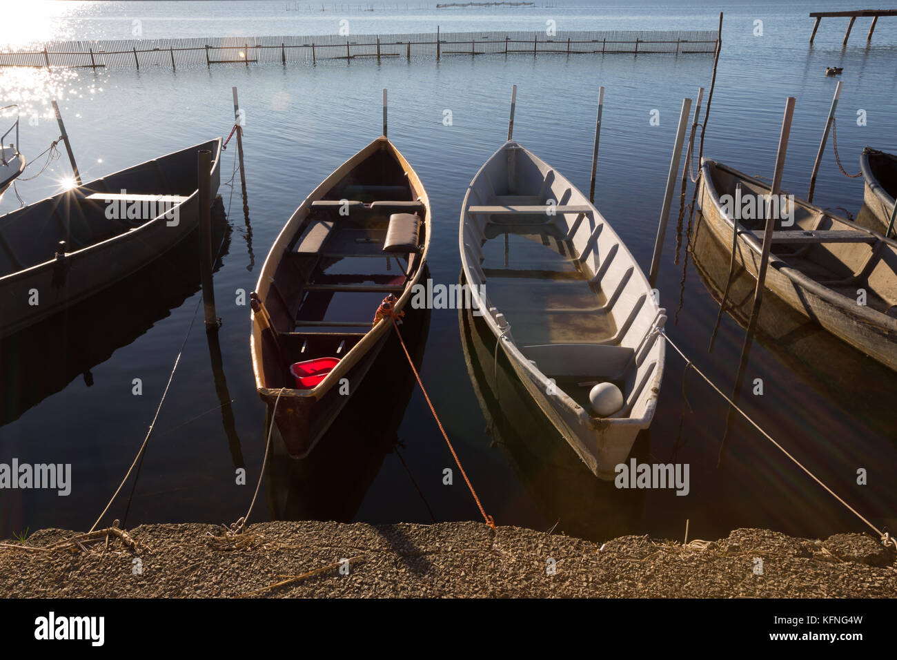 Lesina (Puglia, Italy) - View of the lake and boats Stock Photo - Alamy