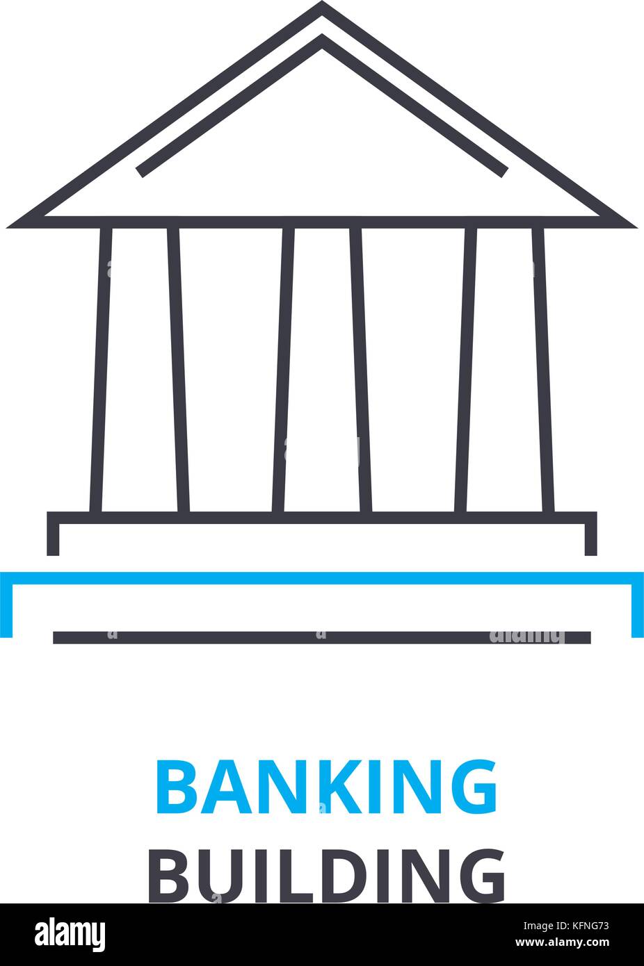 banking building concept , outline icon, linear sign, thin line ...