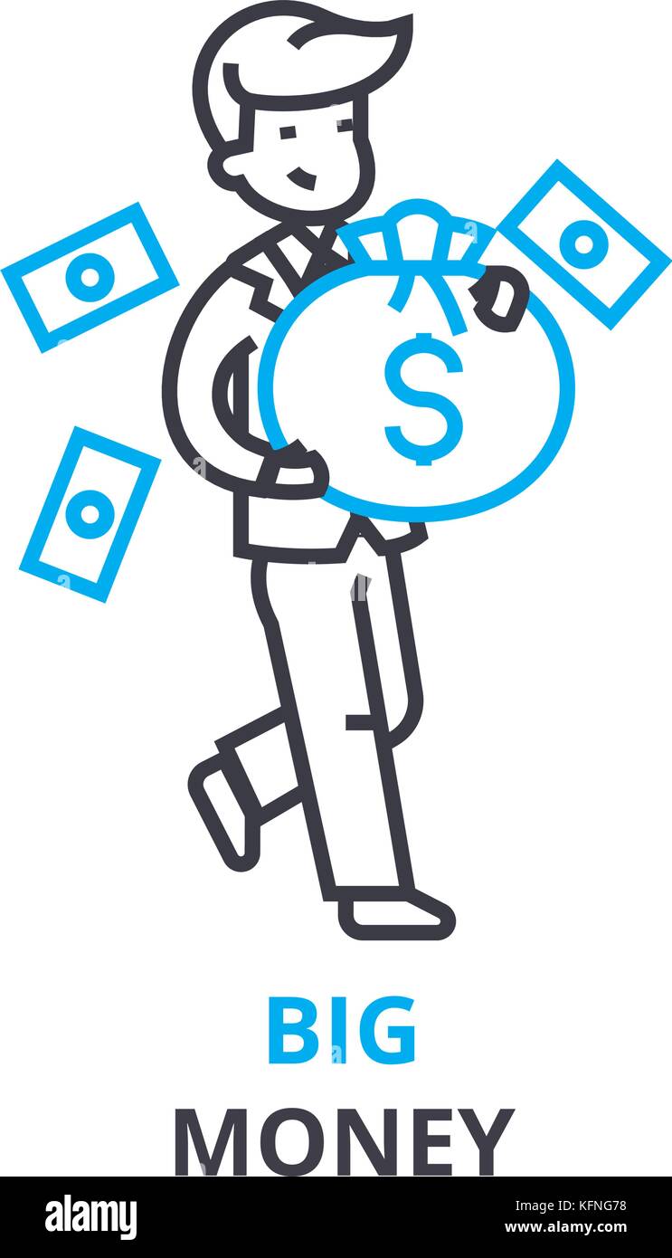 big money concept , outline icon, linear sign, thin line pictogram ...