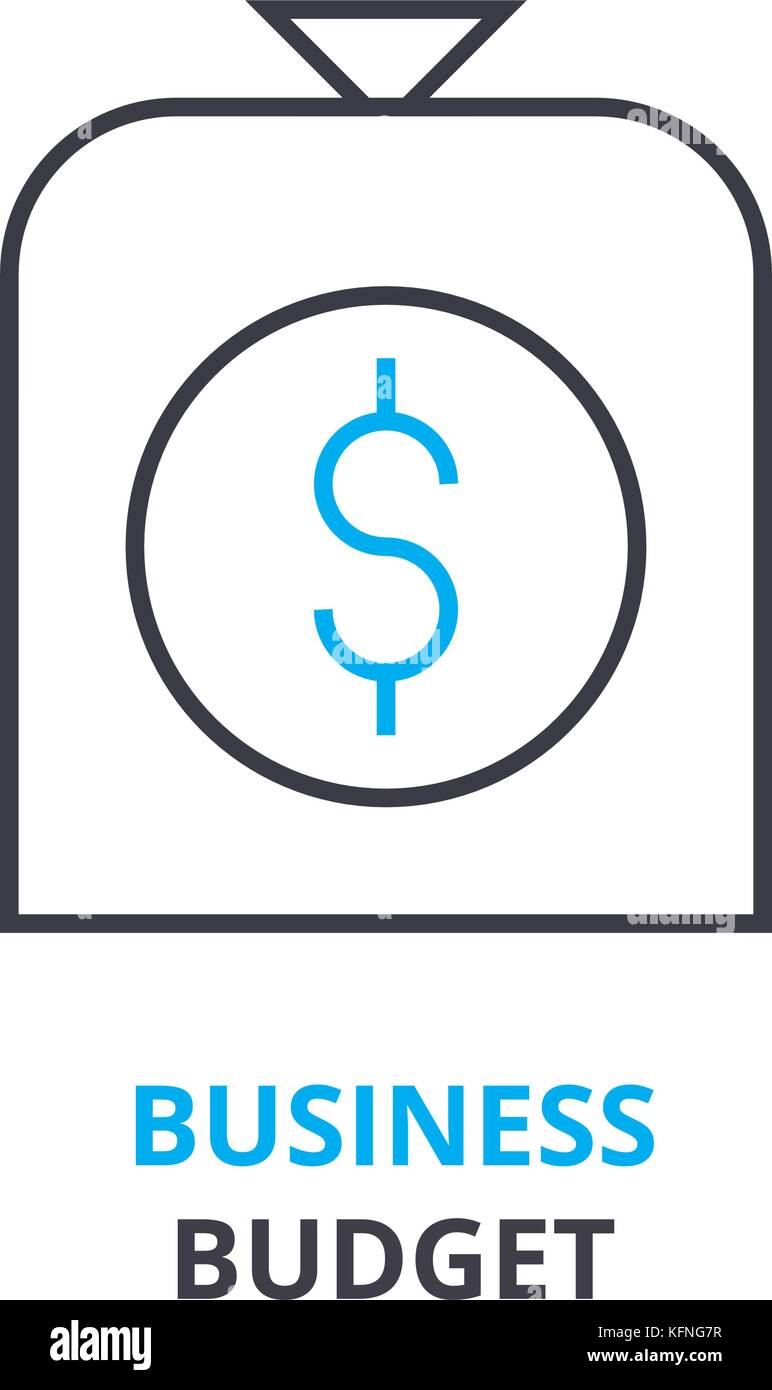 business budget concept , outline icon, linear sign, thin line ...