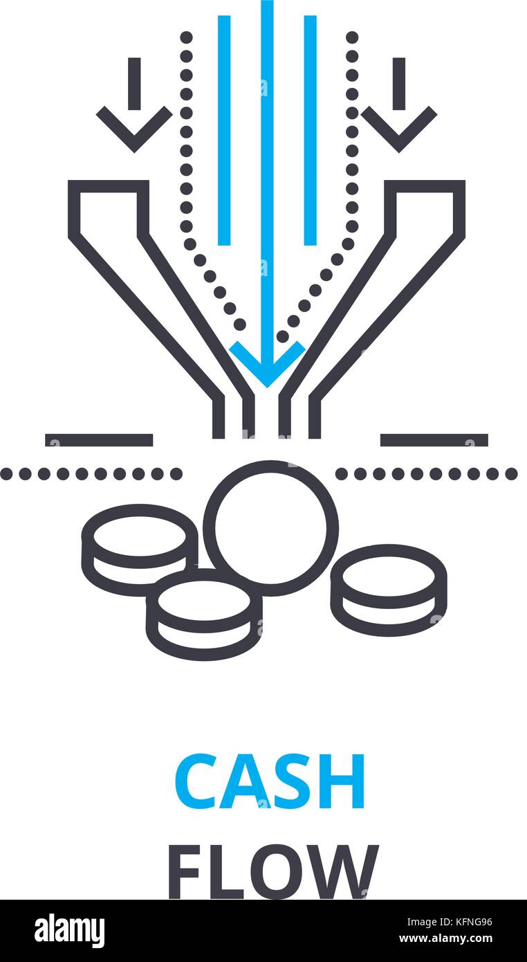 cash flow concept , outline icon, linear sign, thin line pictogram ...