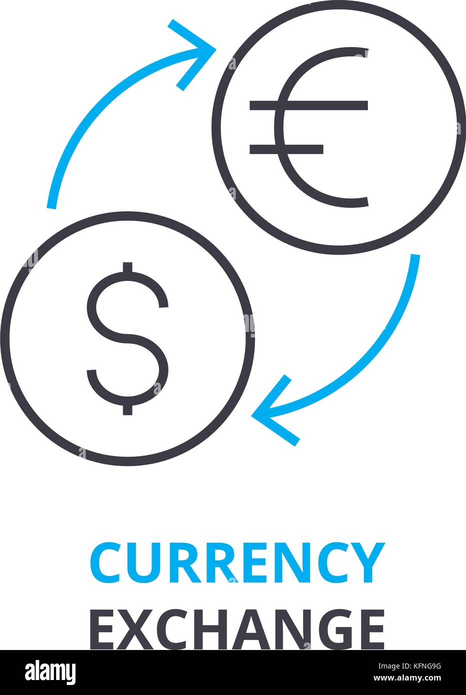 currency exchange concept , outline icon, linear sign, thin line ...