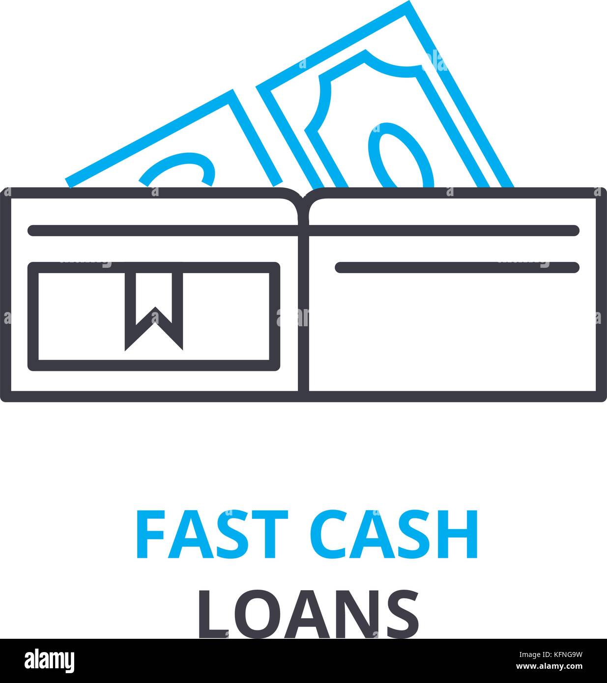 fast cash loans concept , outline icon, linear sign, thin line ...