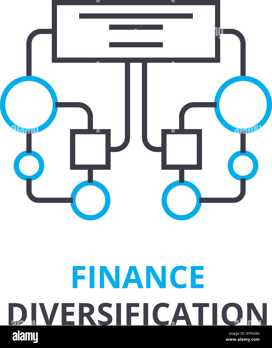 finance diversification concept , outline icon, linear sign, thin line ...