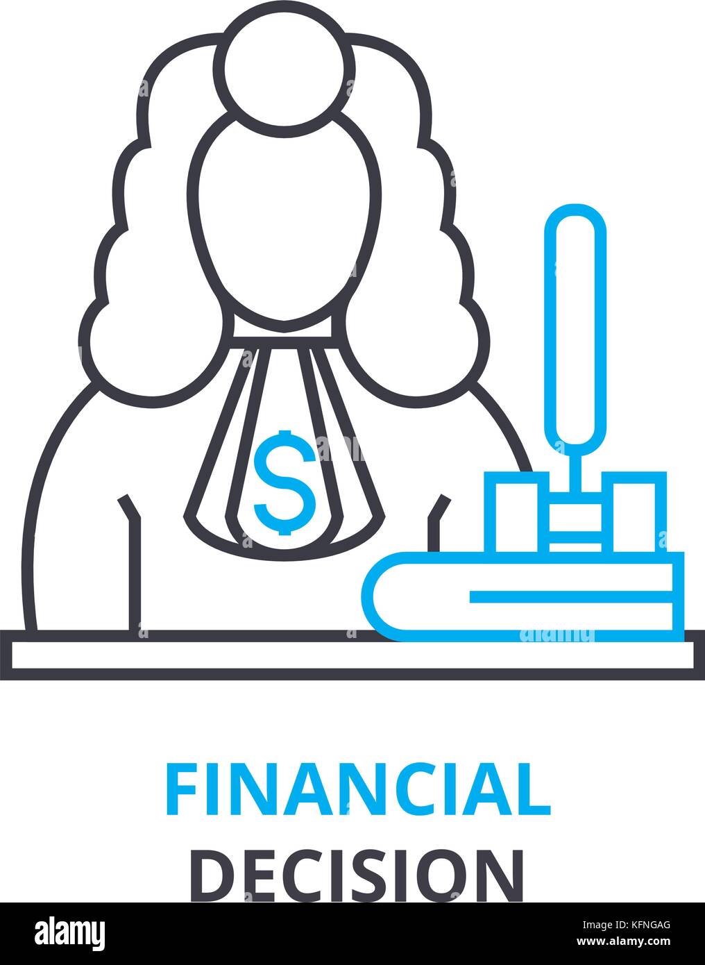 financial decision concept , outline icon, linear sign, thin line ...