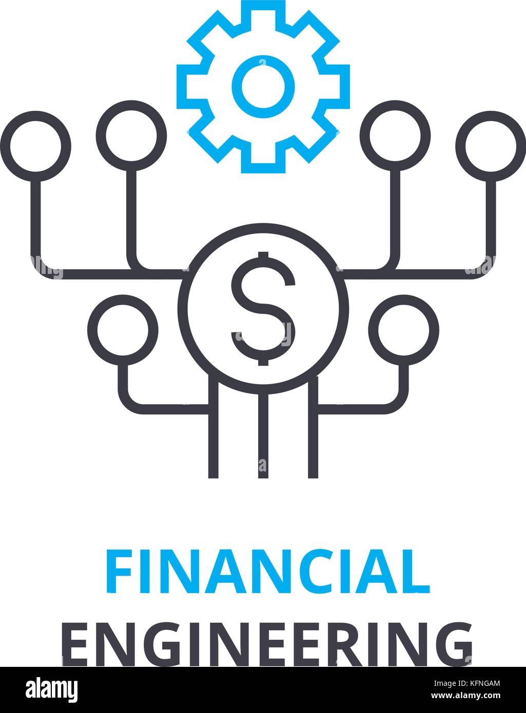 financial engineering concept , outline icon, linear sign, thin line ...