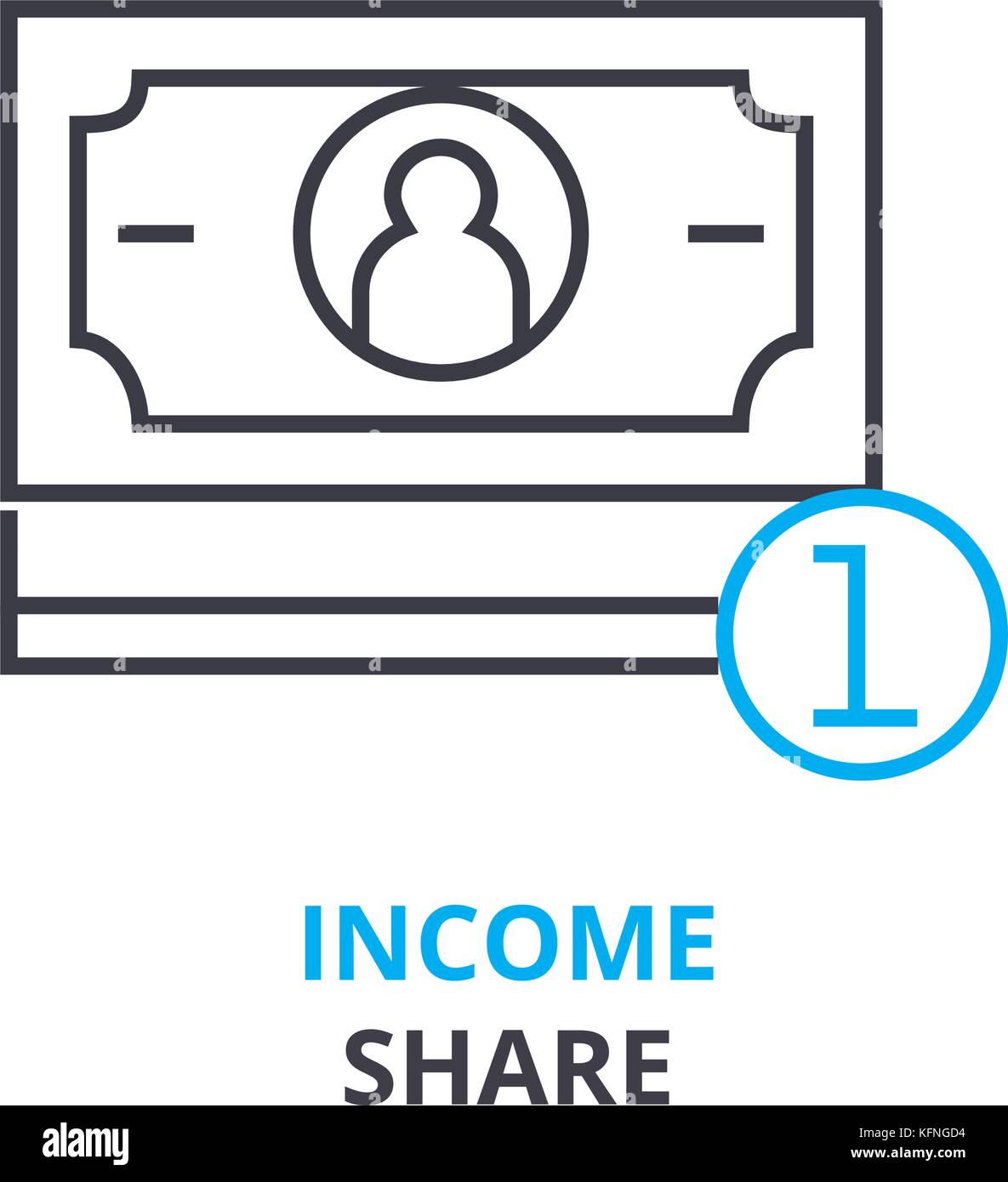 income share concept , outline icon, linear sign, thin line pictogram ...