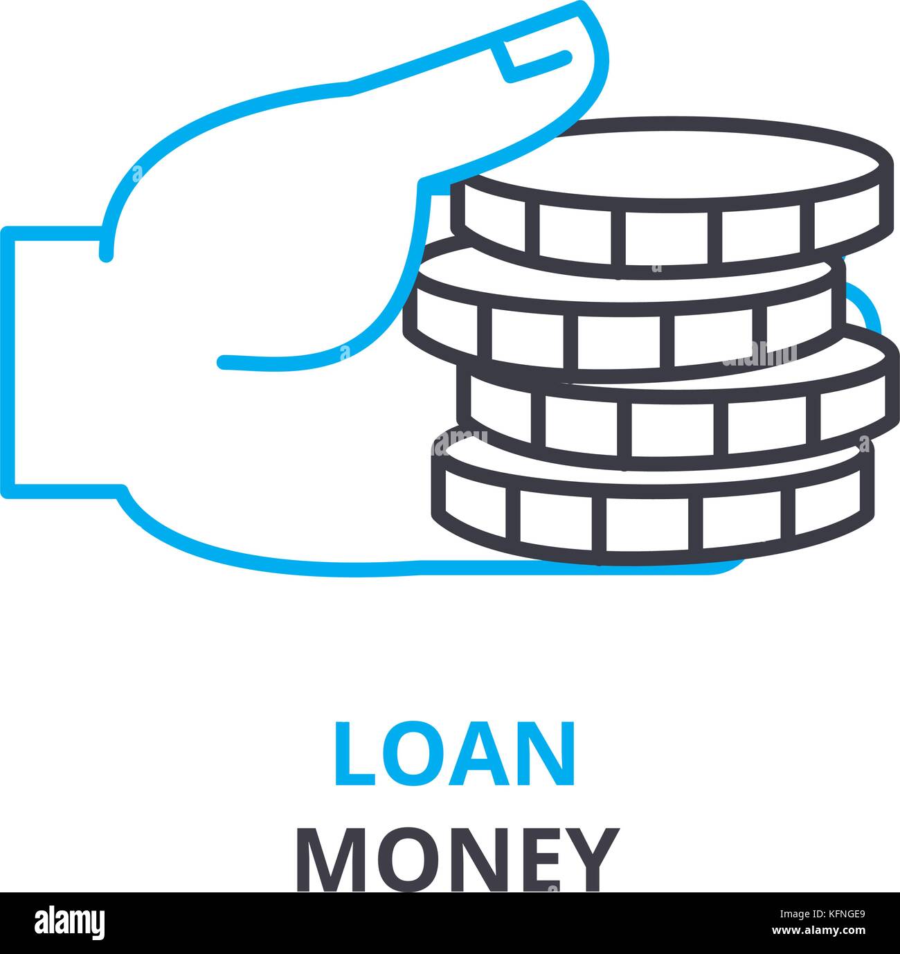 loan money concept , outline icon, linear sign, thin line pictogram ...