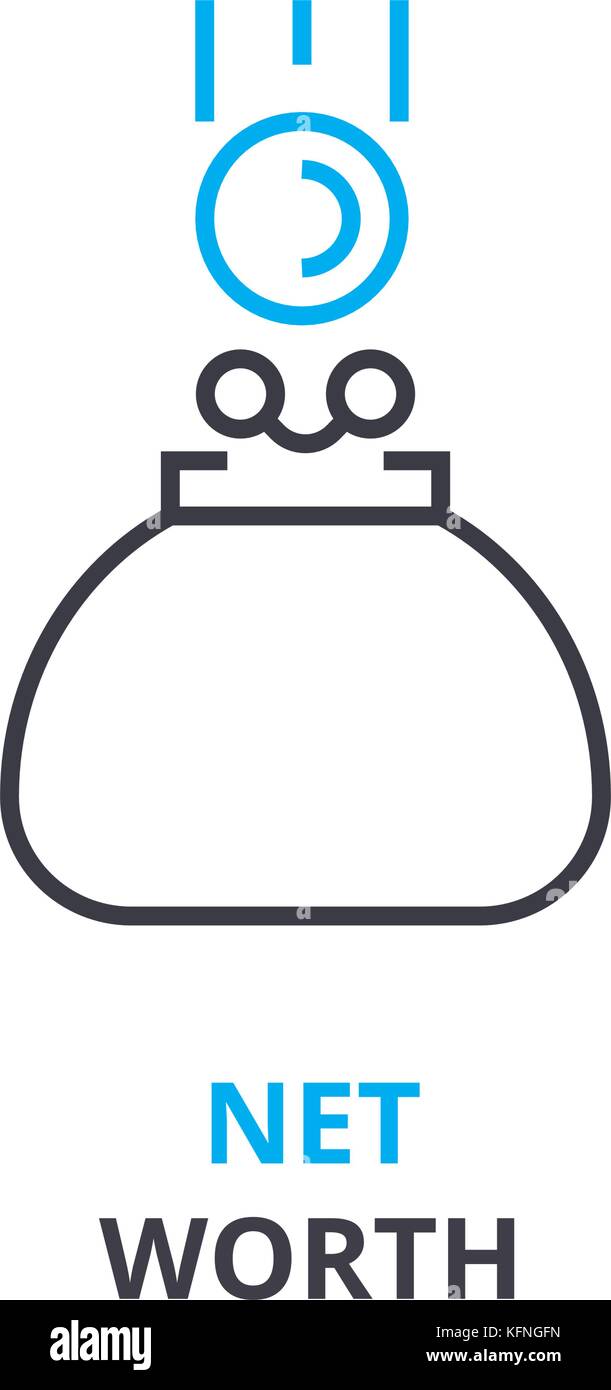 net worth concept , outline icon, linear sign, thin line pictogram ...