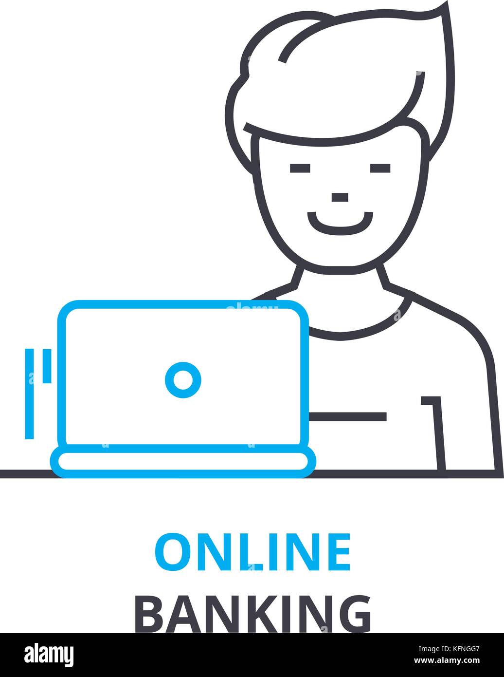 online banking concept , outline icon, linear sign, thin line pictogram ...