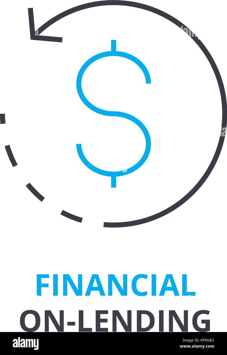 financial on-lending concept, outline icon, linear sign, thin line ...