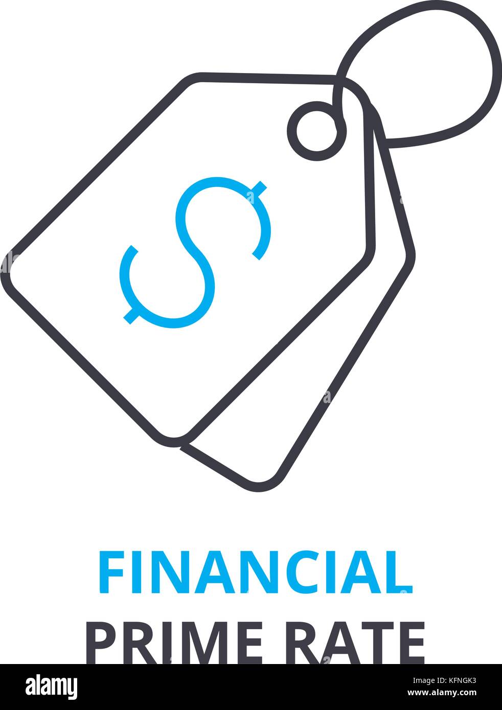 financial prime rate concept, outline icon, linear sign, thin line ...