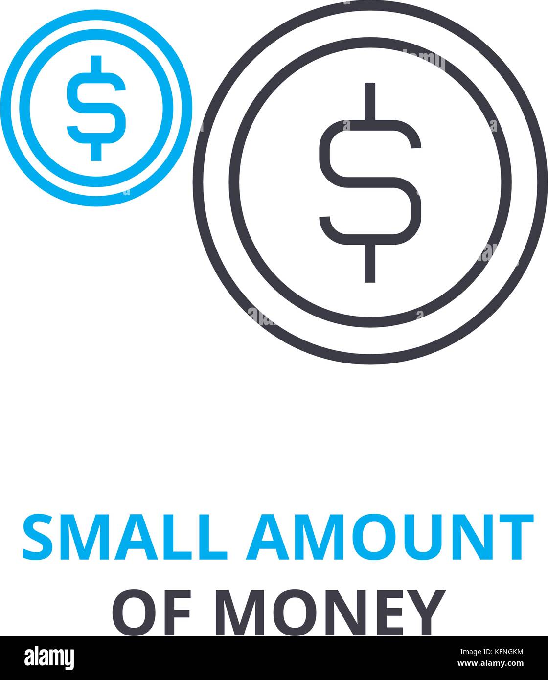 small amount of money concept , outline icon, linear sign, thin line ...