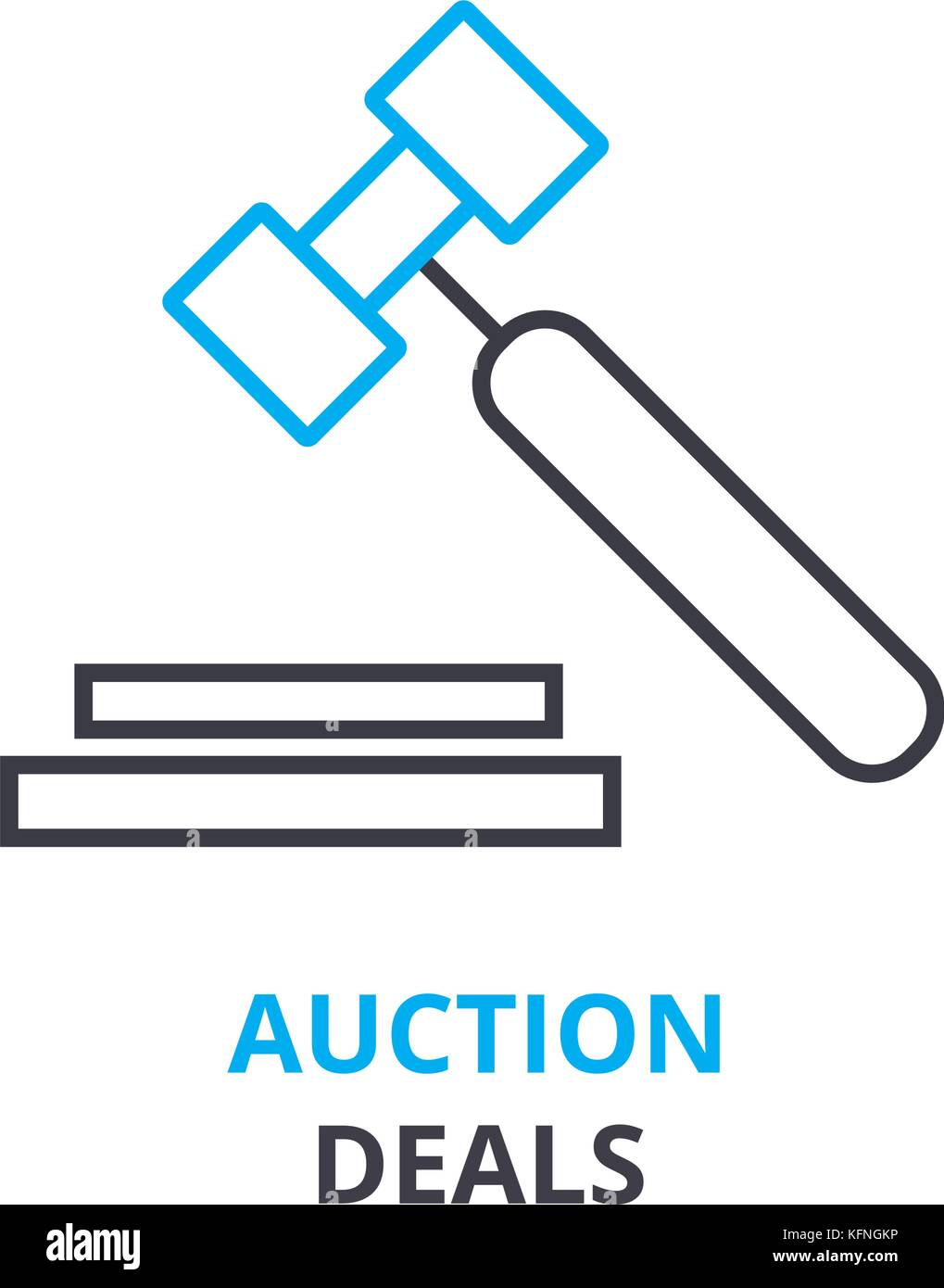 auction deals concept, outline icon, linear sign, thin line pictogram ...