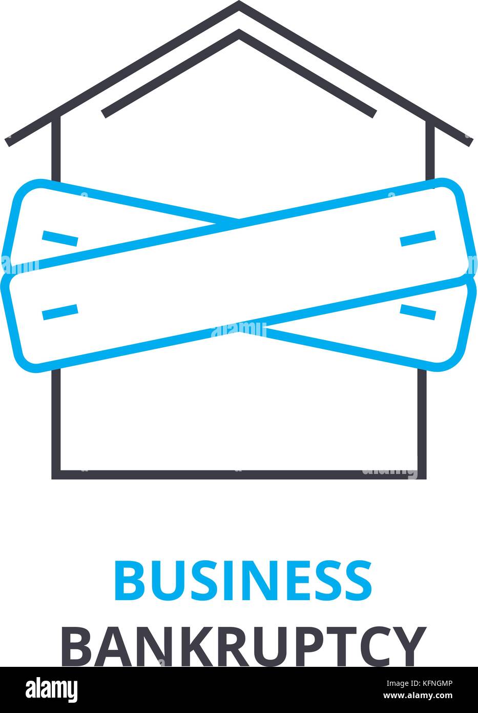 business bankruptcy concept, outline icon, linear sign, thin line ...