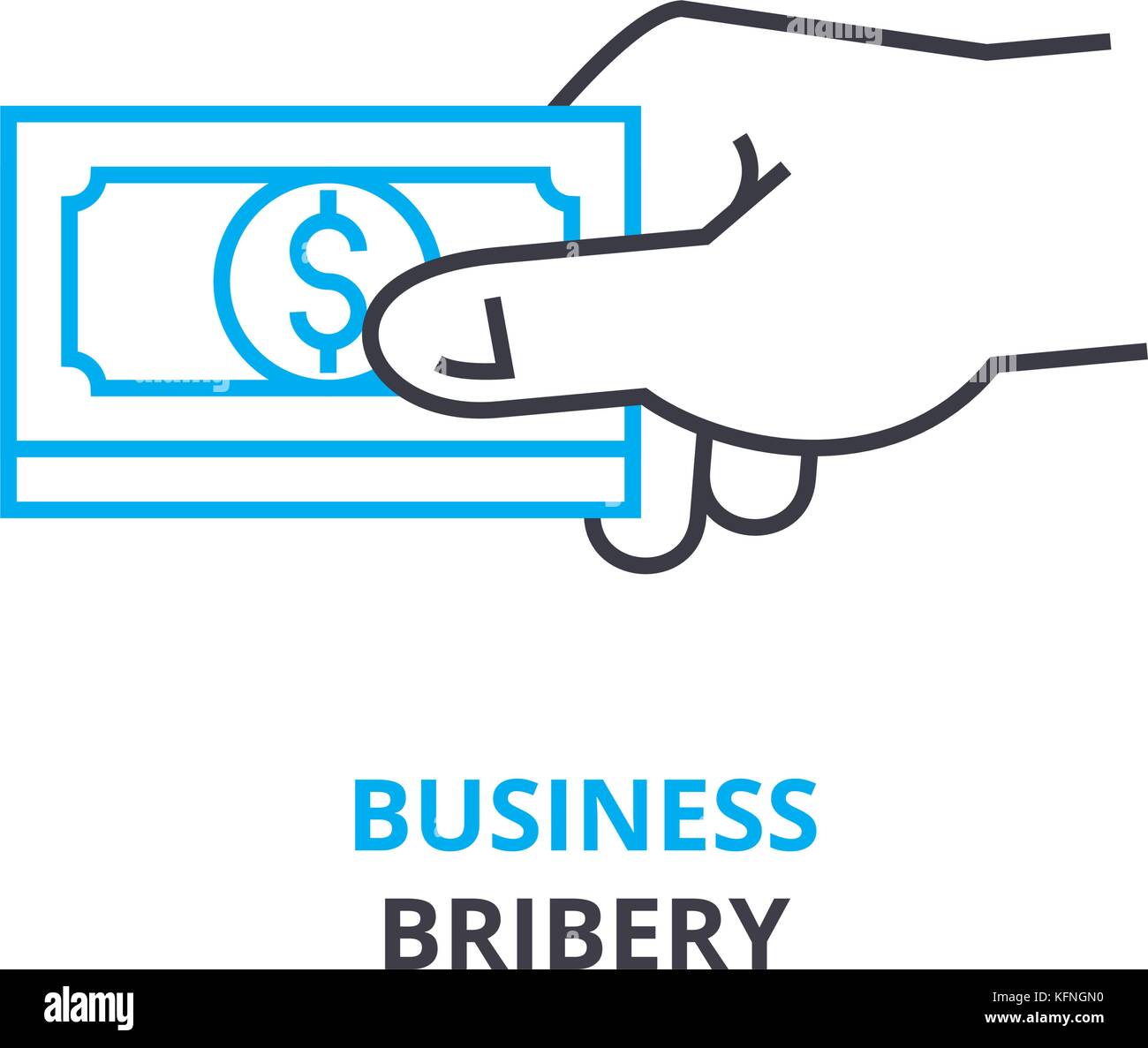 business bribery concept, outline icon, linear sign, thin line ...