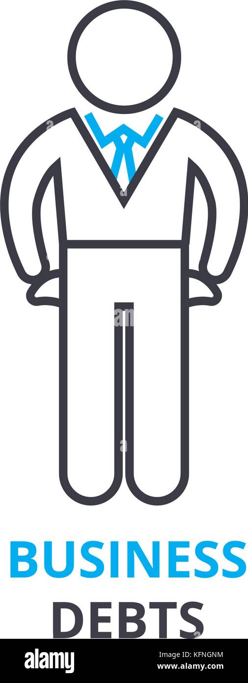 business debts concept, outline icon, linear sign, thin line pictogram ...