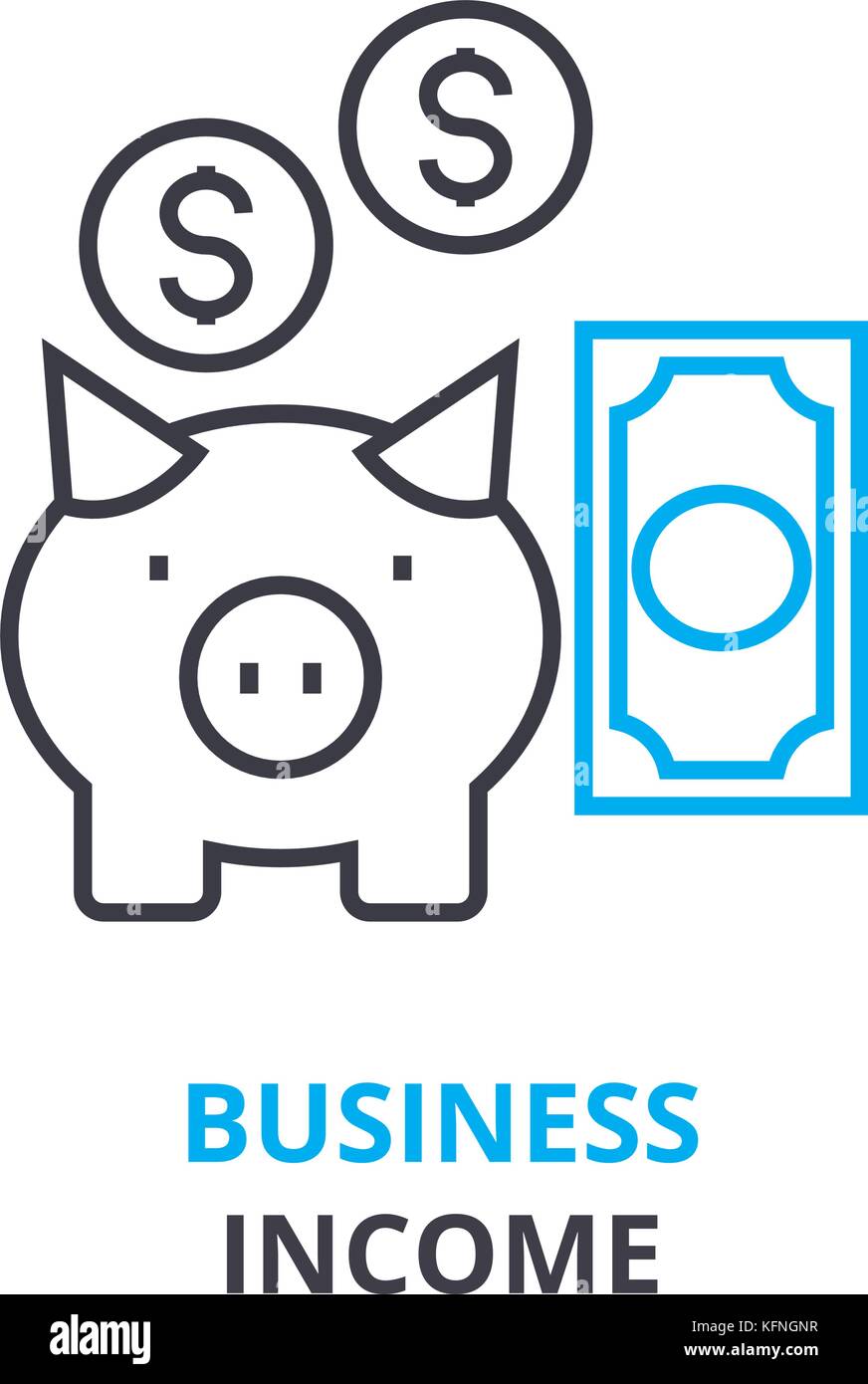 business income concept, outline icon, linear sign, thin line pictogram ...