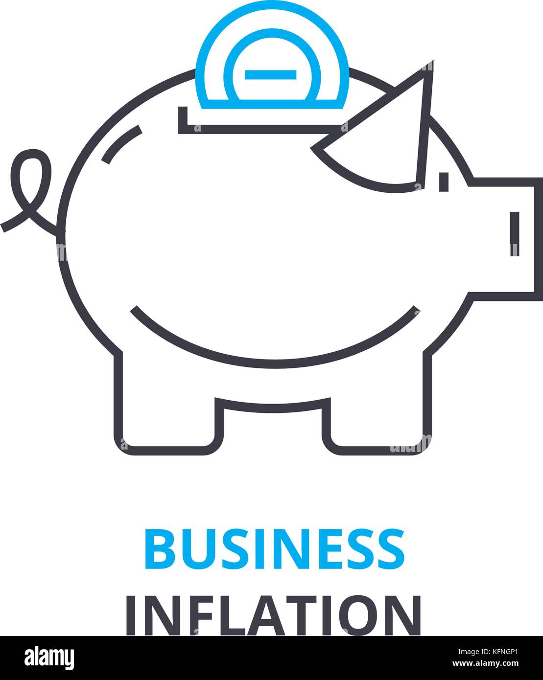 business inflation concept, outline icon, linear sign, thin line ...