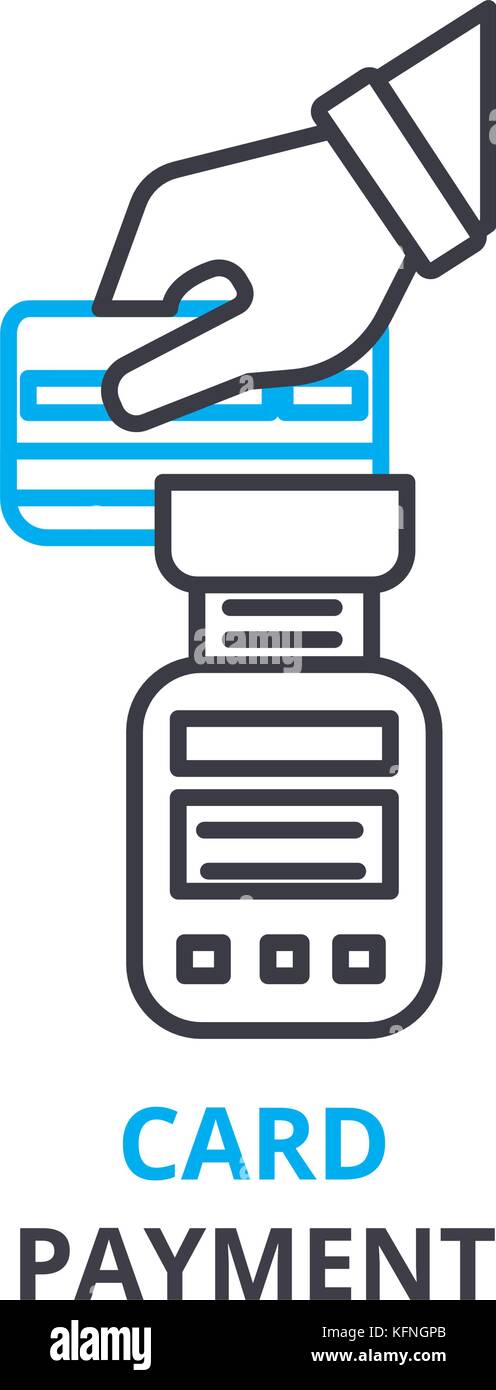 card payment concept, outline icon, linear sign, thin line pictogram ...